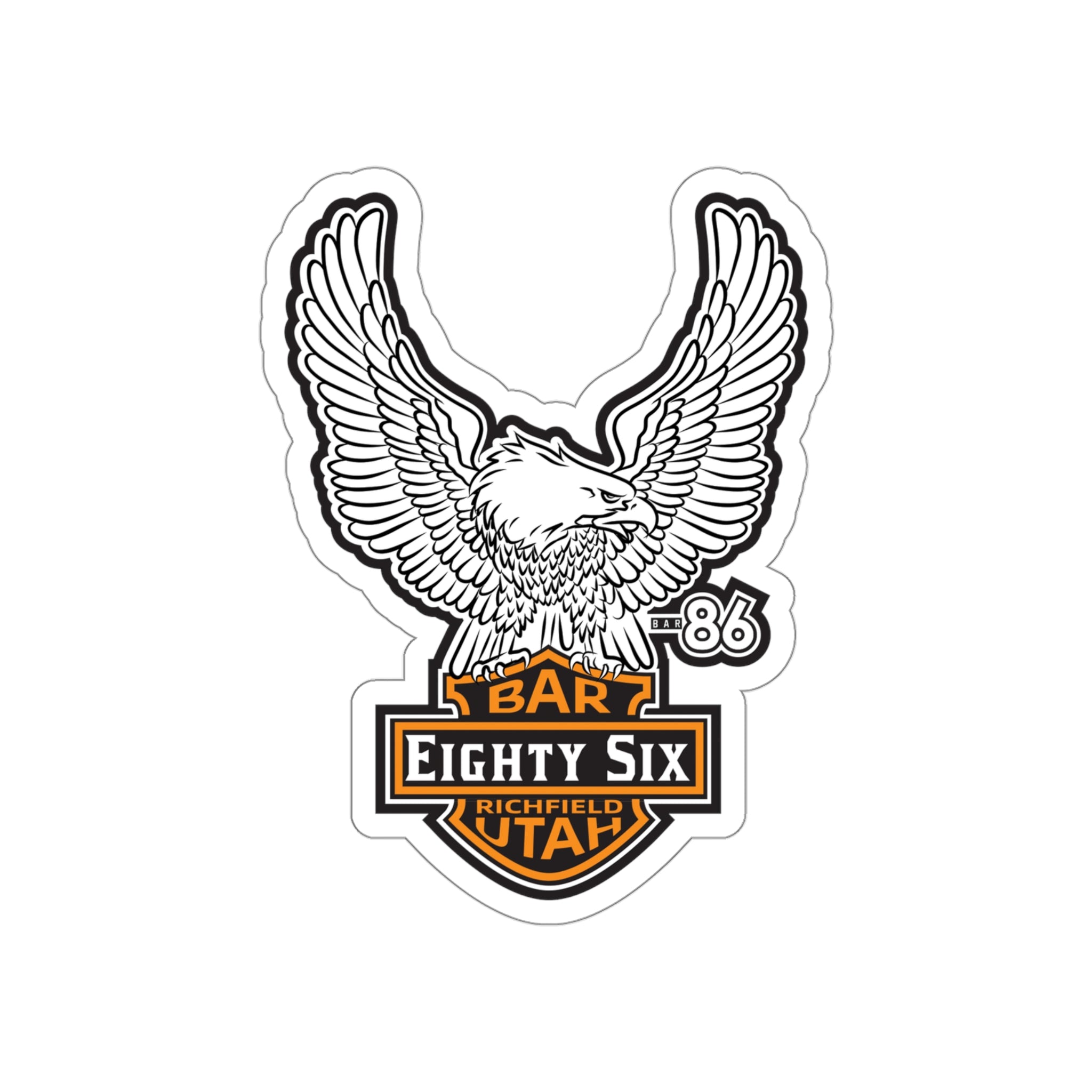 Die-Cut Bar Eighty Six Eagle Sticker – BAR 86 Merch